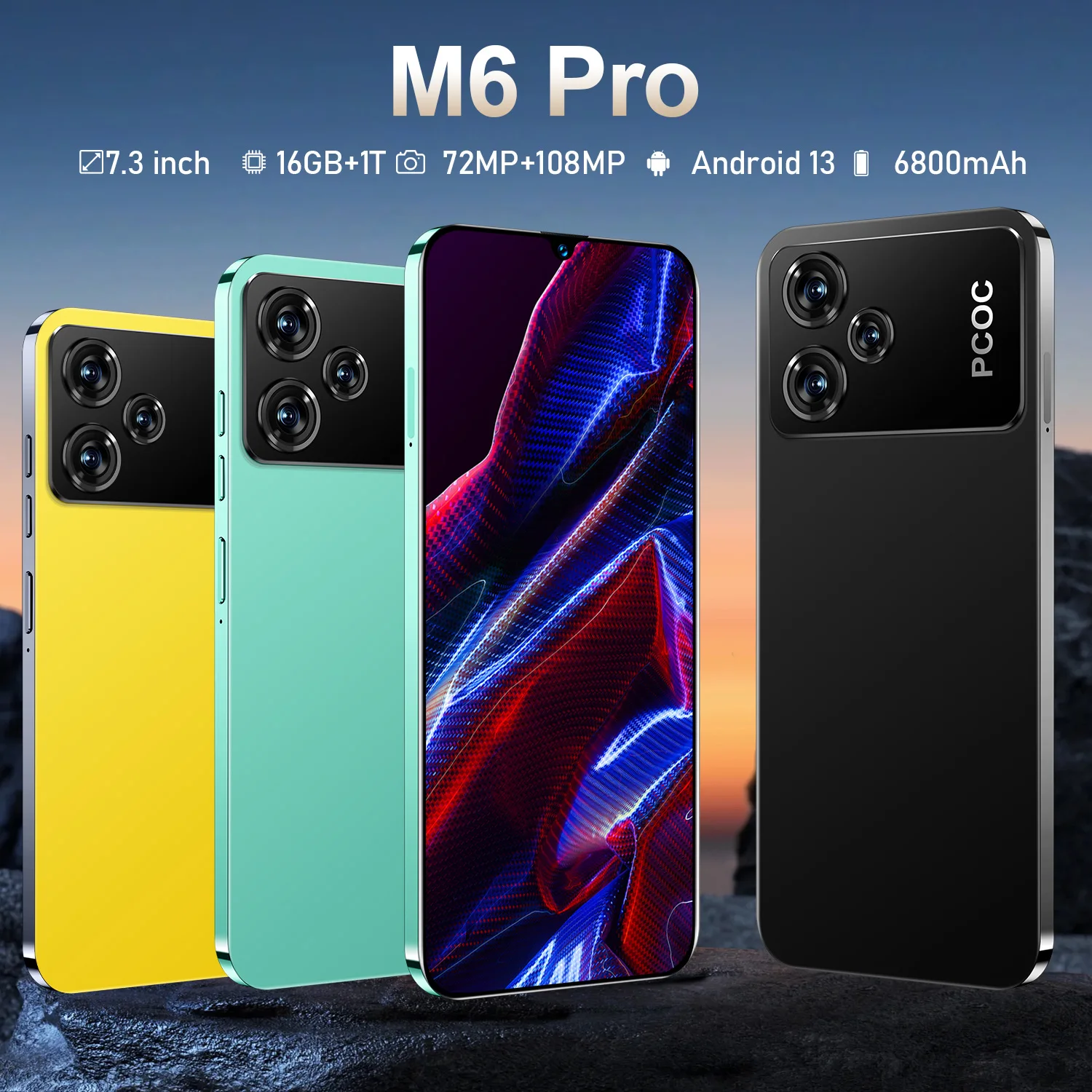 Ready To Ship M6 Pro 16gb+1tb 3g 4g Smartphone Smartphone 5g Mobile ...