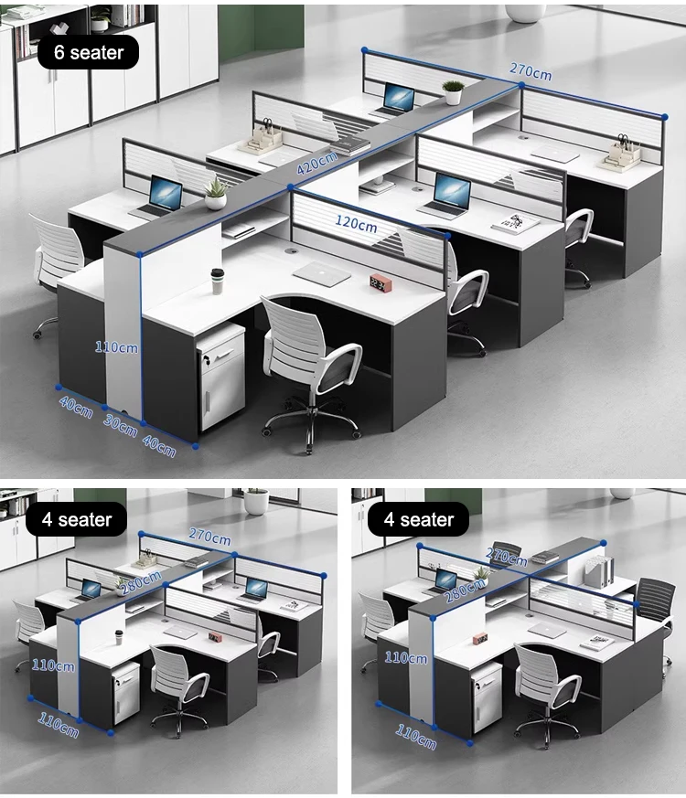 Modern Office Furniture Multi-person Seat Staff Workstation Wooden ...