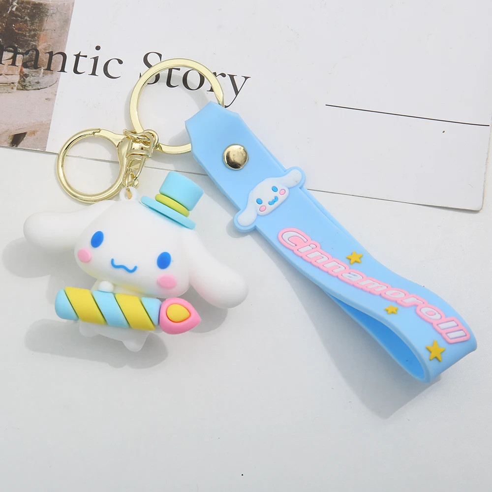 Sanrio Cinnamon Dog Kuromi 3d Anime Keychain Silicone Plastic Rubber ...