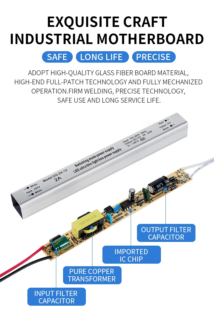 Slim Power Supply 12v 1.5a 2a 3a 4a 5a 6a 8a Led Strip Light Driver 12v 18w 36w 48w 60w 72w 100w ...