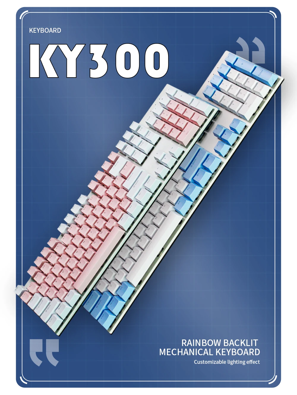 Zf Diy Colorful Rgb Lighting Gaming Keyboard 104 Keys Mechanical ...