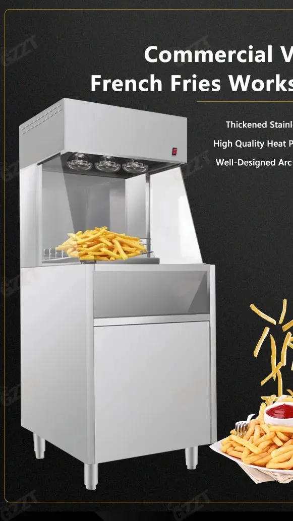 Temperature Uniform Fast Food Mcdonalds Chips Warmer With Cabinet Oil ...