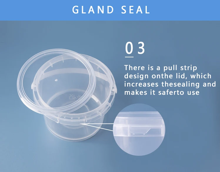 Food Grade Plastic Barrels Container Transparent White 1l 2l 5l Bucket ...