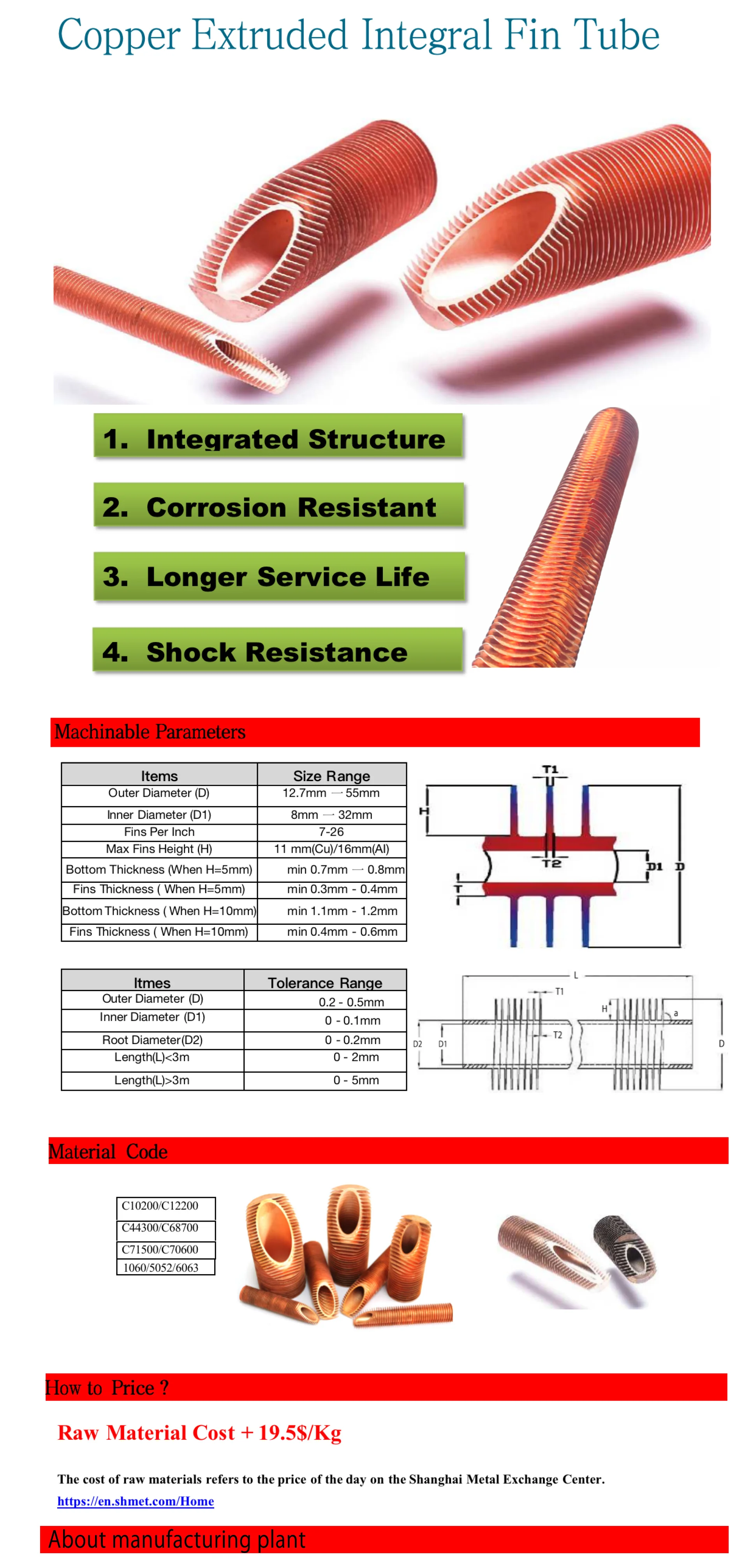 Copper Integral Fin Tube Evaporator with Spiral Finned Tubes for Heater ...