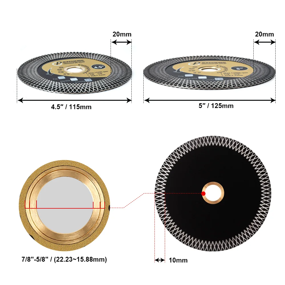 Super Porcelain Tile Cutting Blade Diamond Turbo Saw Blade For Cutting ...