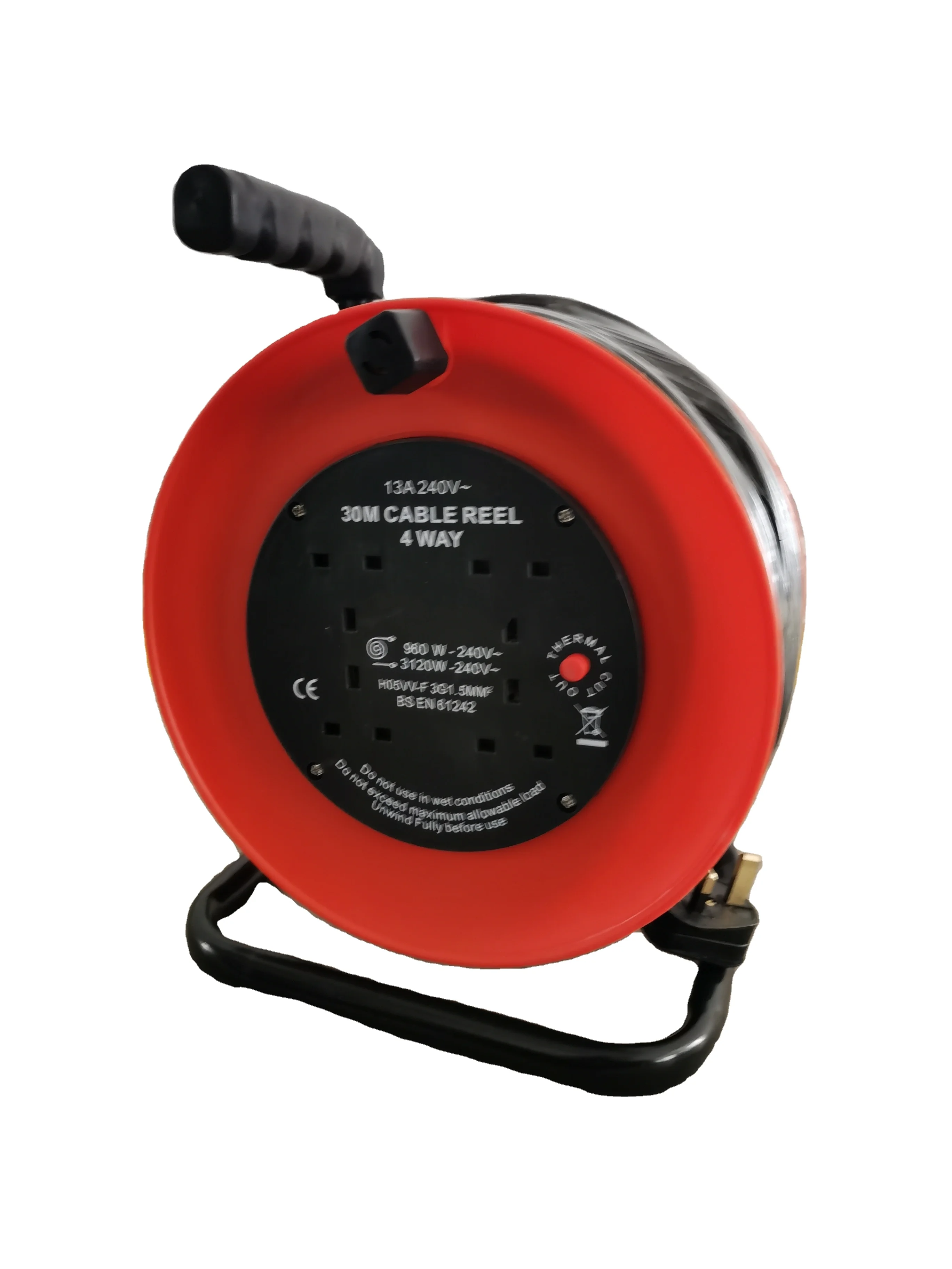 Alibaba.com: British Type Cable Reel 4 Sockets Orange Drum 25M/30M/50M ...
