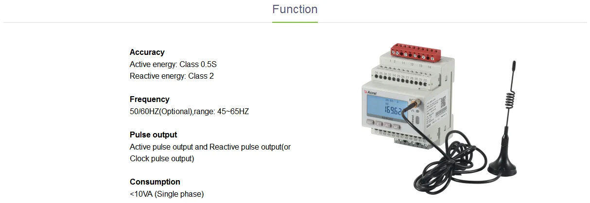 Acrel Adw300-lr Lora Communication Din Rail Wireless Energy Meter For ...