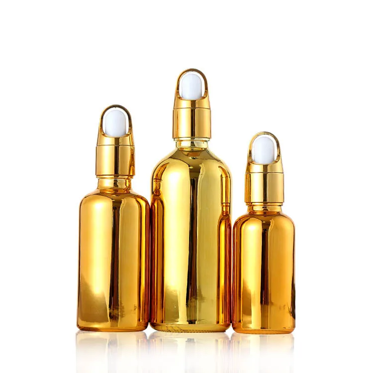 Wholesale Cosmetic Packaging 50ml 100ml Collar Golden Electroplated ...