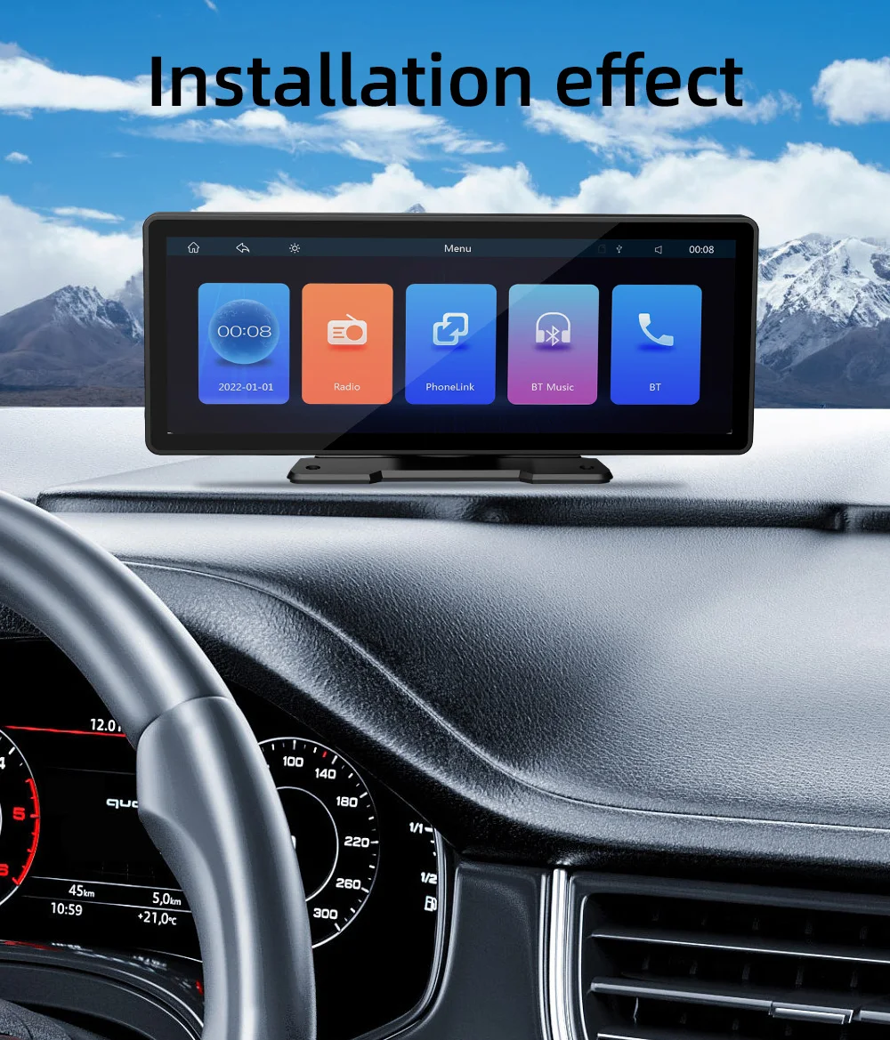 9 Inch Portable Carplay Universal Touch Screen - Wireless