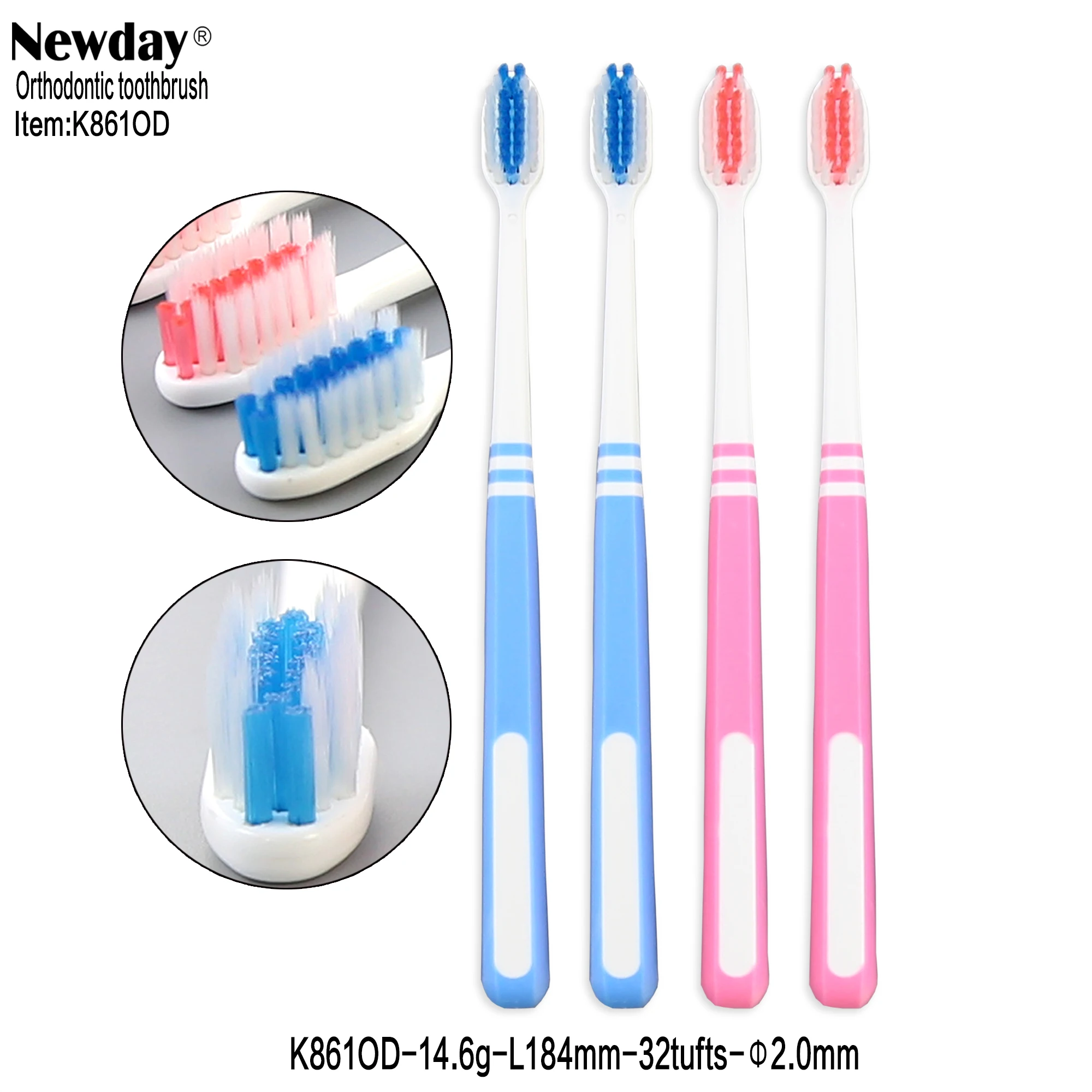 V-shaped Orthodontic Toothbrush - Efficient Braces Cleaning