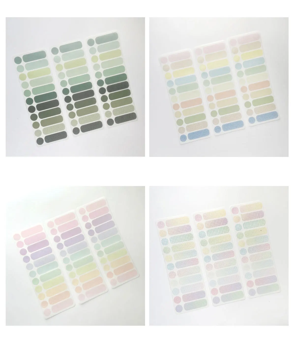 Simple Solid Color Basic Handbook Sticker Creative PET Lattice and ...