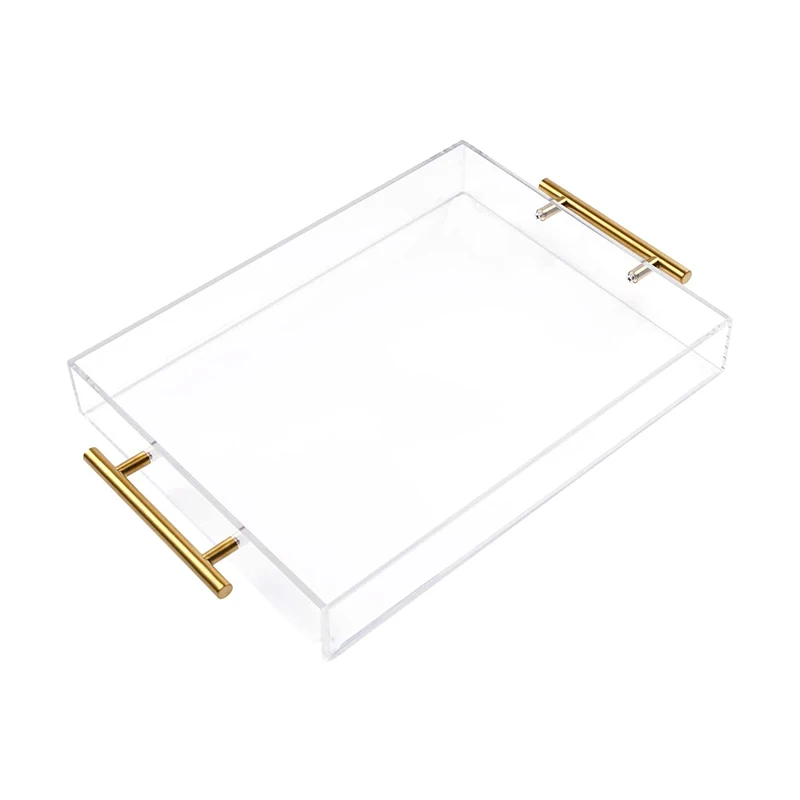 Clear Stacking Acrylic Trays Lucite Tray Serving Tray With Handles ...