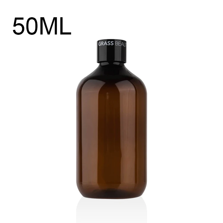500ml Amber Plastic Bottle with Screw Cap for Cosmetics