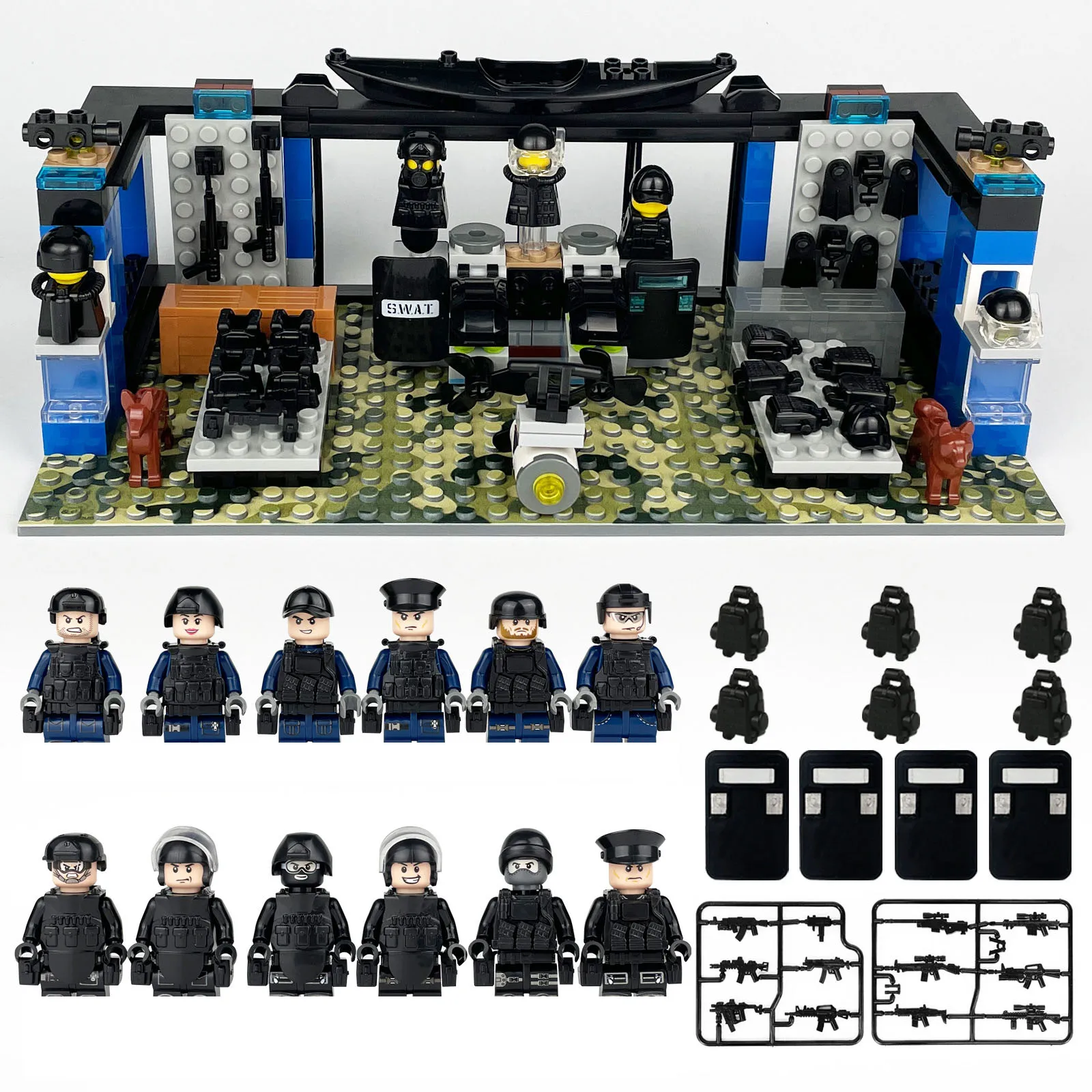 Kids Large Set Bricks - SWAT Mobile Combat Bus Police Car