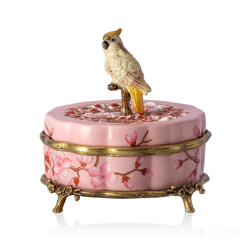 Pink Cherry Blossom Storage Box Girlfriend's Birthday Gift Parrot ...