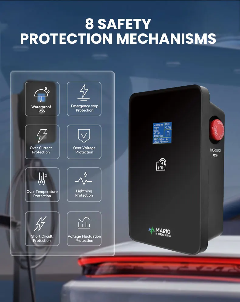 Single Phase 16a Ocpp1.6 Wallbox 3.5kw Ev Wall Charger Ev Charging ...