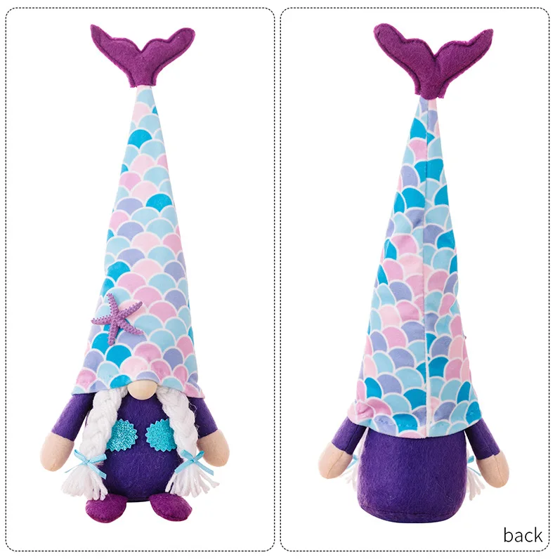 Handmade Beach Dwarf Mermaid Gnomes Plush Ornaments Farmhouse ...
