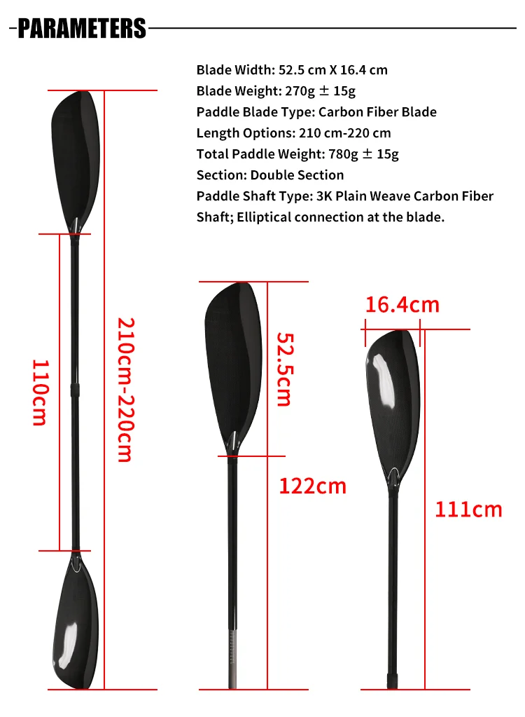 HOFI 100% Carbon Cone Paddle Small Scoop Kayak Fishing Boat Paddle ...