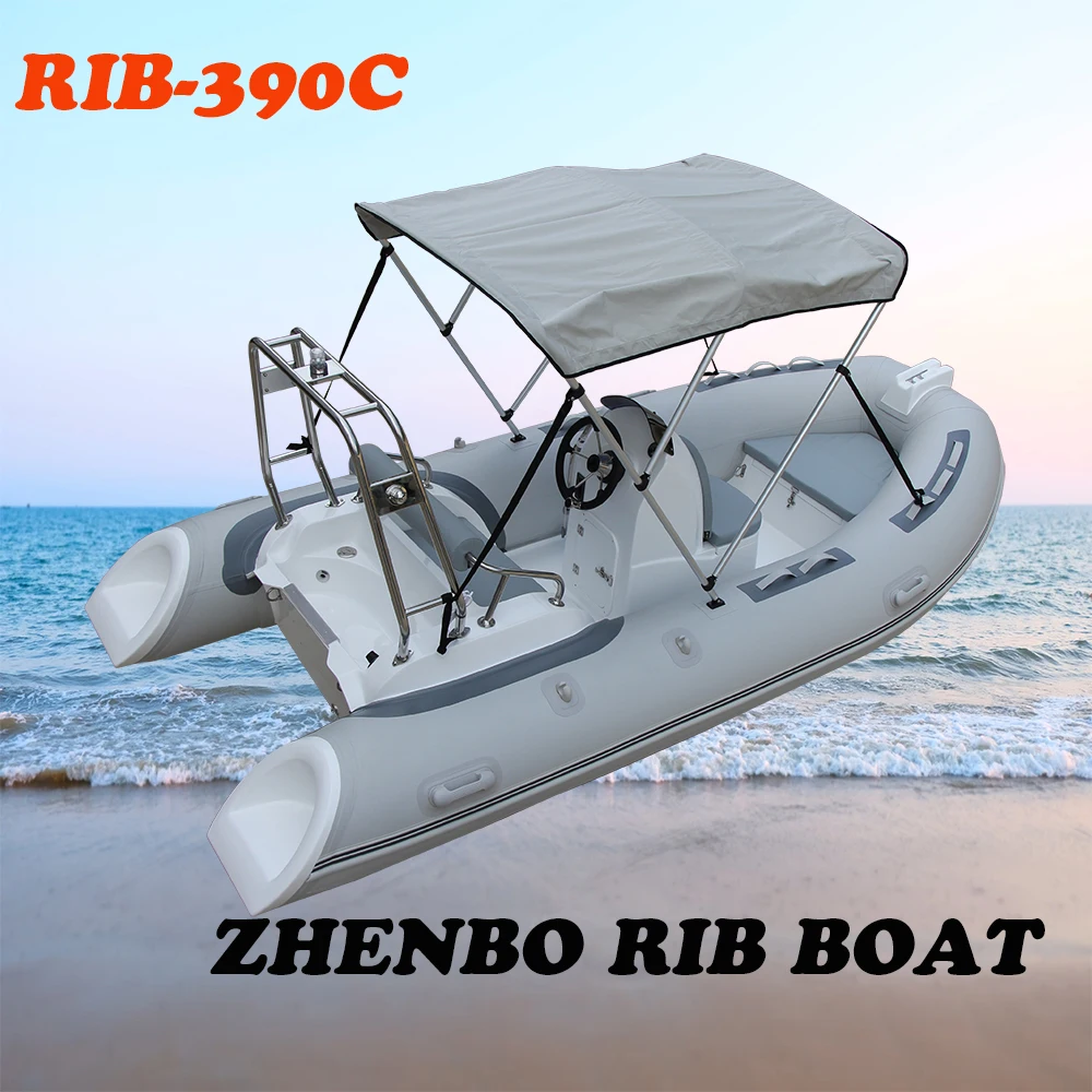 Zhenbo RIB-390C Inflatable Fiberglass Boat - 6 Person Capacity