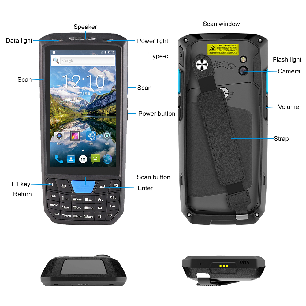 T80 Rugged Handheld Computer Android Barcode Scanner Pda Industrial Warehouse Data Collector ...