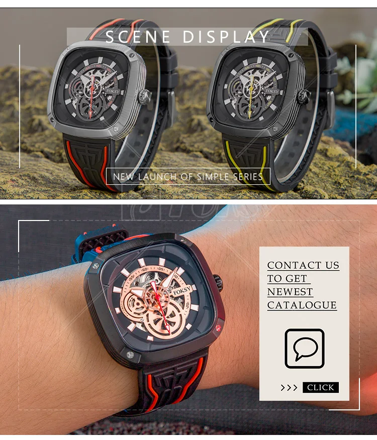 Wholesale Designer Luxury Skeleton Square Hand Watch Custom Logo ...