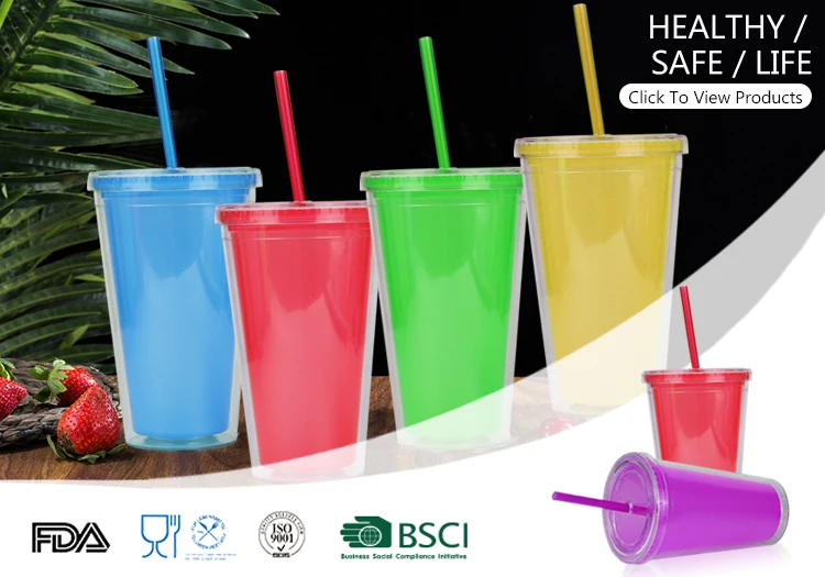 16 Oz Reusable Color Changing Temperature Plastic Cups,Drinking Tumbler ...