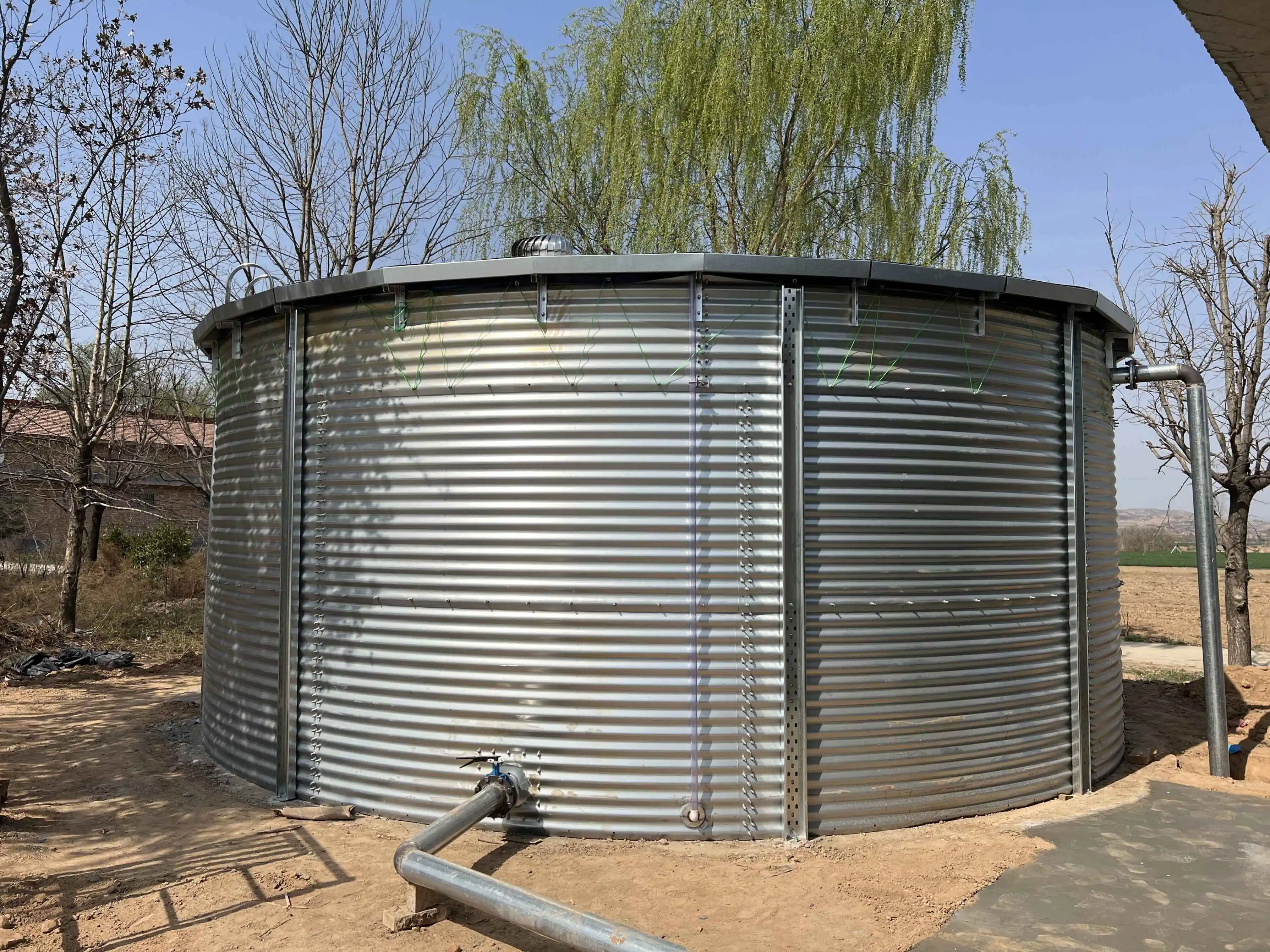 Durable Corrugated Steel Water Storage Tanks for Fish Farming