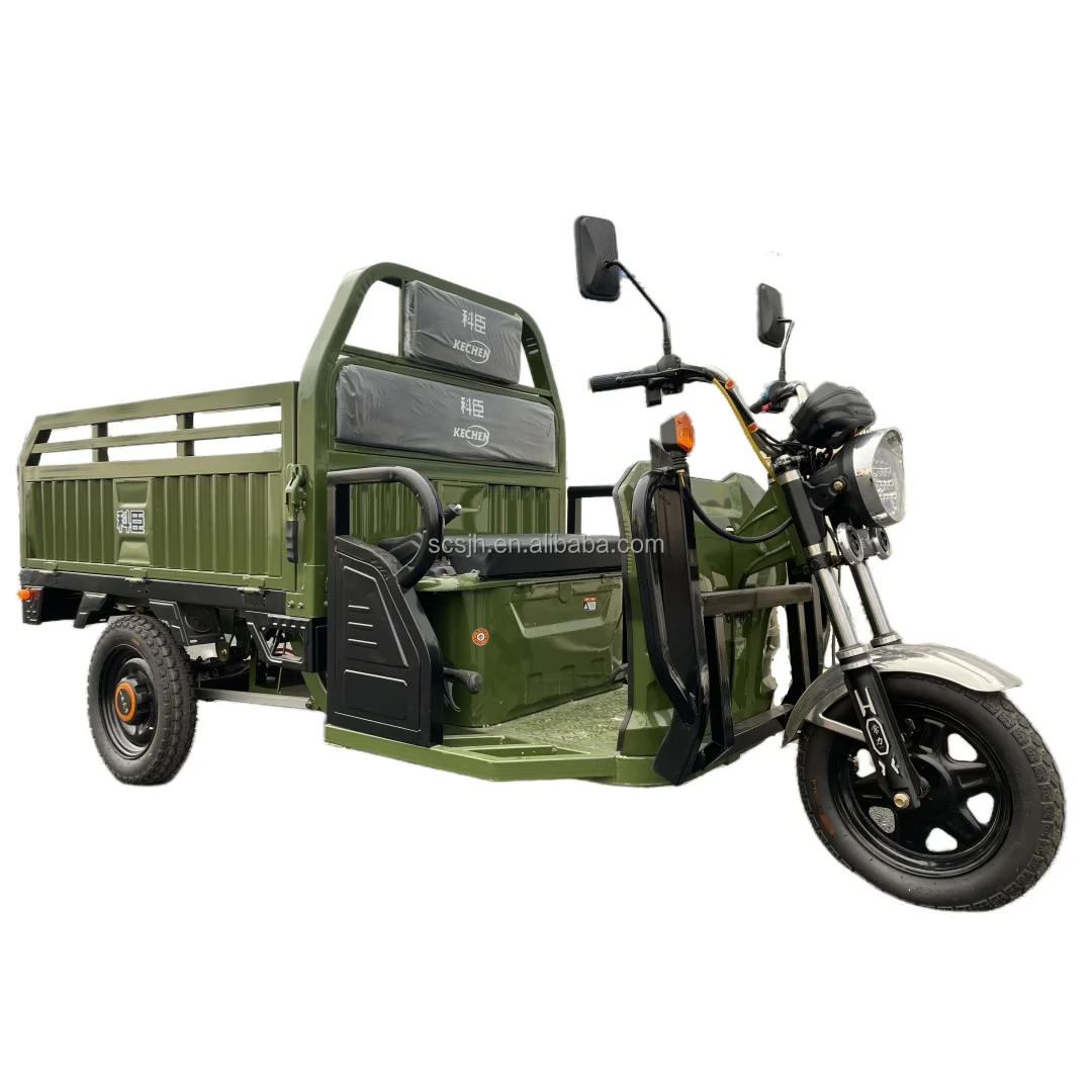 2024 1000w Hot Sail Open Cargo Electric Tricycle Heavy Duty Big Tricycles High Speed 3 Wheel ...