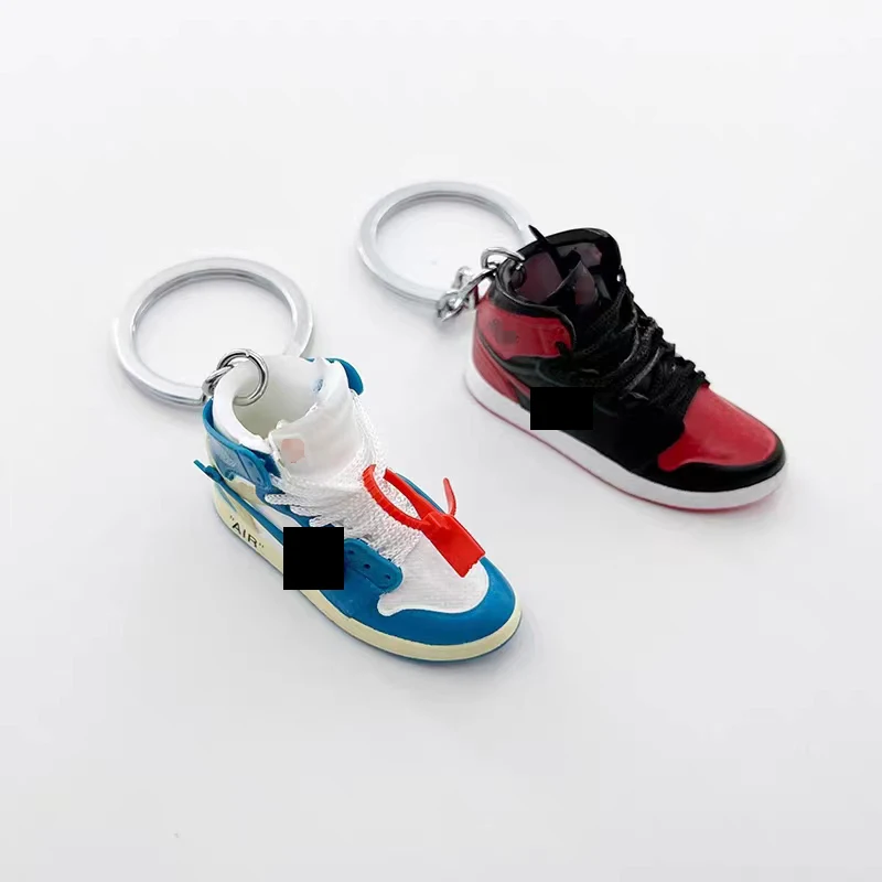 Rubber Pvc Plastic Basketball 3d Mini Shoe Keychain Ow Aj1 Jor Dan Shoe ...