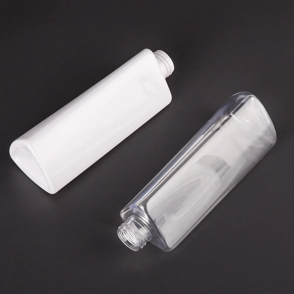 White Clear Triangle Shape Lotion Pump Bottles Cleanser Bottles With ...
