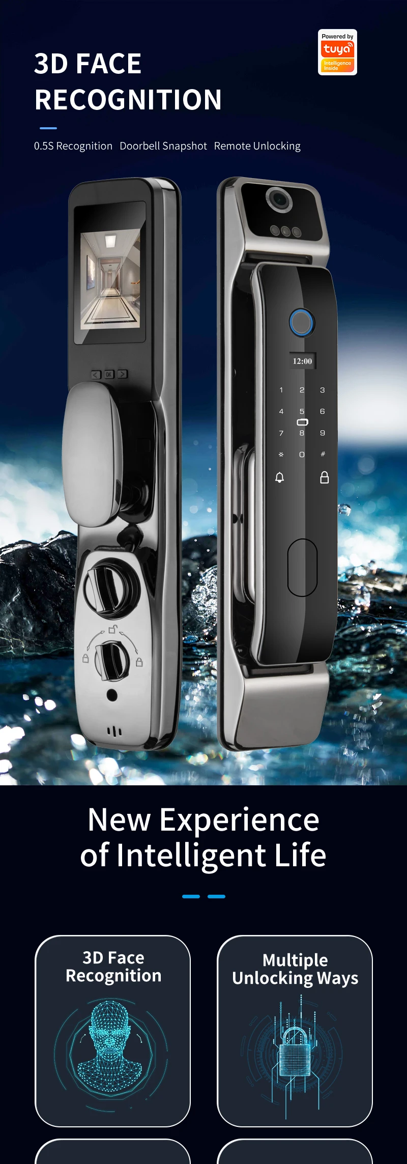 Xsdts Tuya Smart Door Lock With 3d Face Recognition Zinc Alloy - Buy Smart Door Lock With Face ...