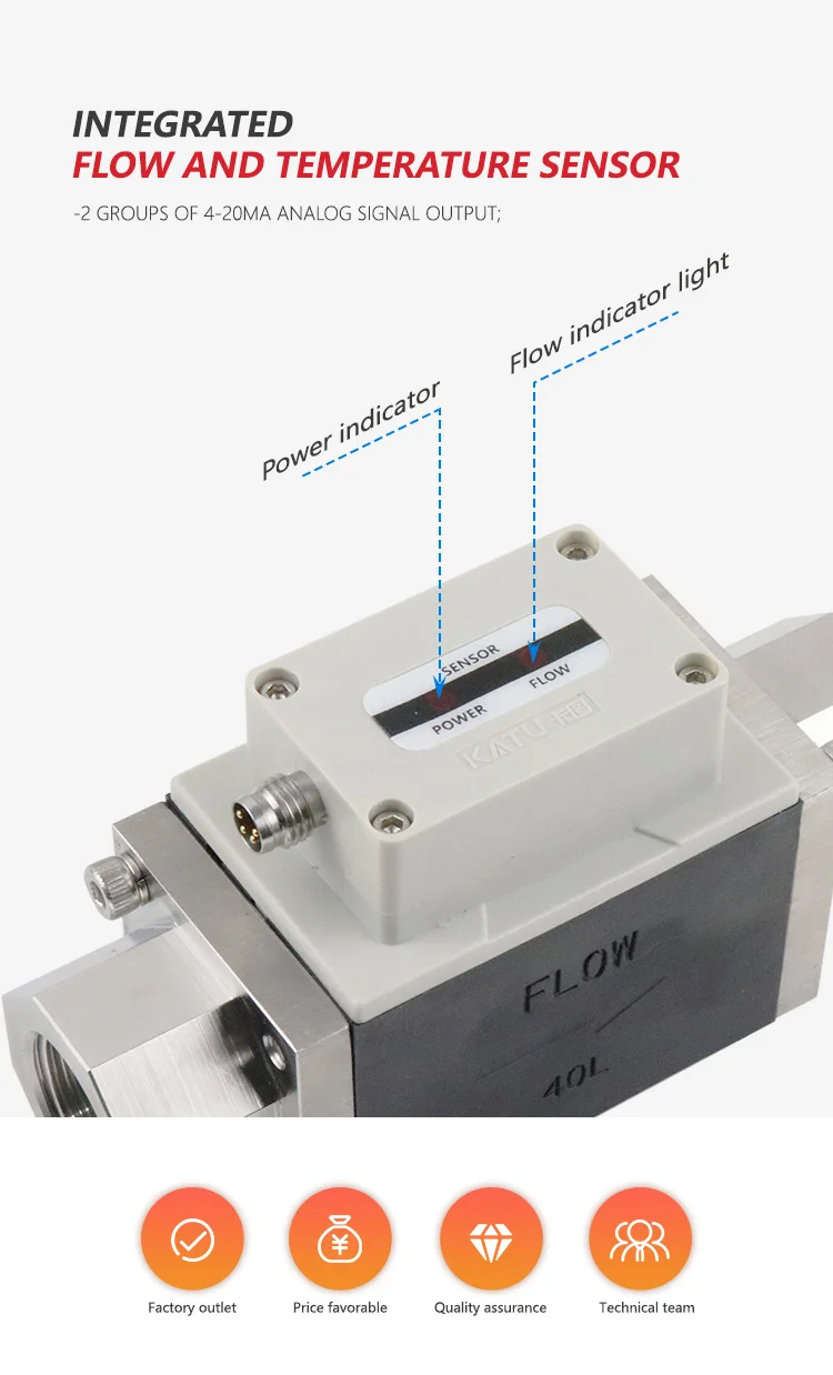 Katu Flow Temperature Integrated Sensor Fts520 Series Rs485 Can Be Customized Nitrogen,Oxygen ...