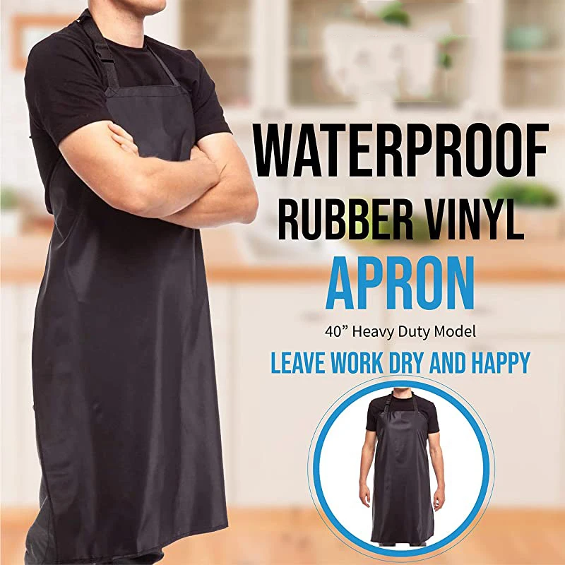 Pvc Vinyl Heavy Duty Waterproof With Neck Adjuster Durable Long Kitchen ...