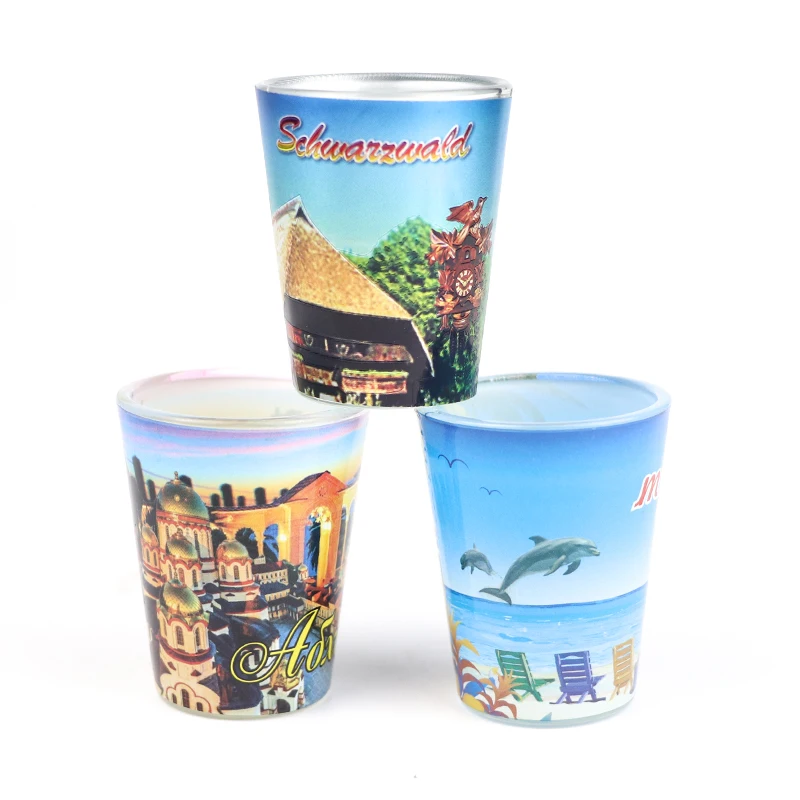 Personalized logo decal souvenir mini 2oz tequila vodka shot glass cups ...