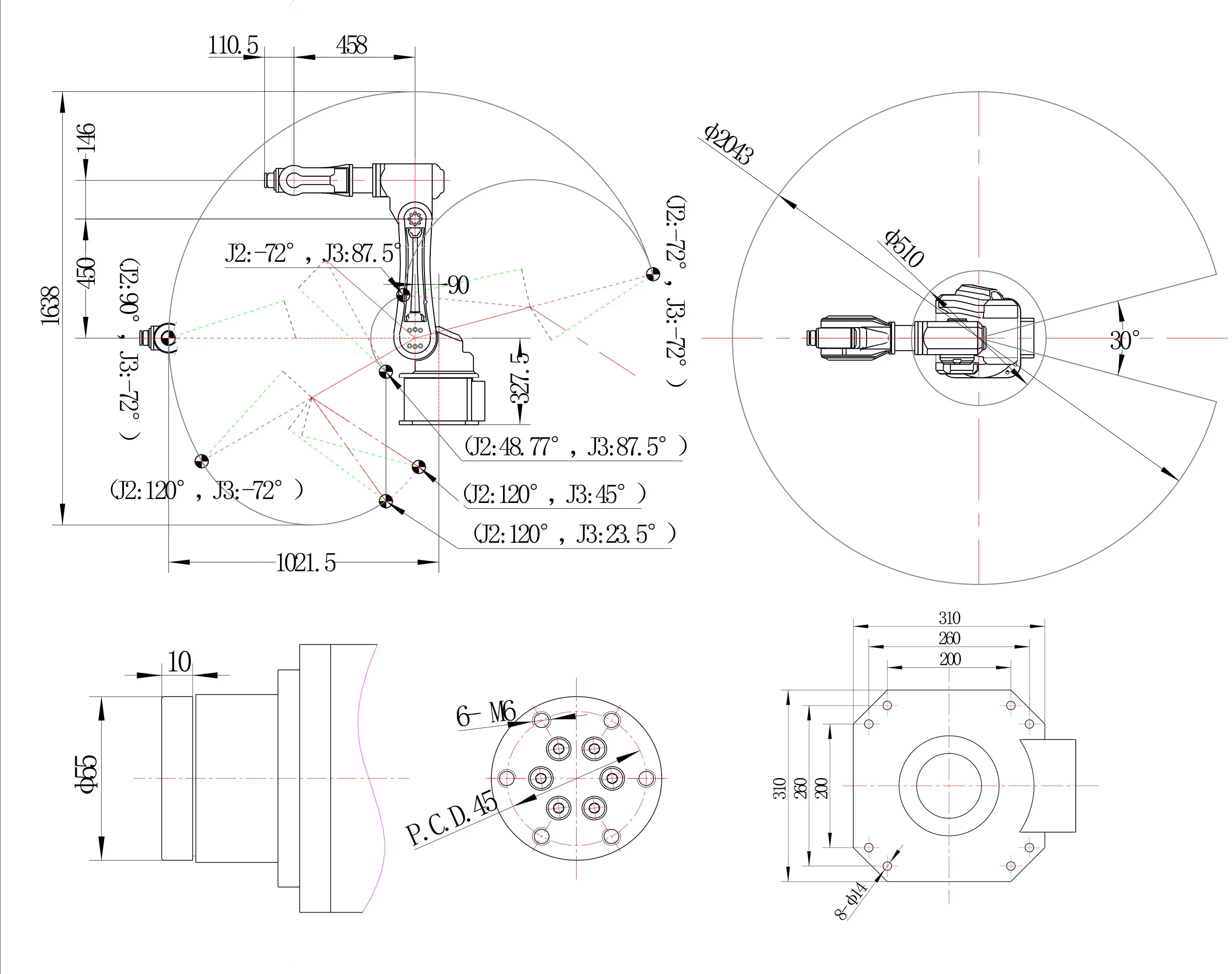 6 Axis Articulated Robot Arm Diy Delta Robot Arm With Vision System for ...