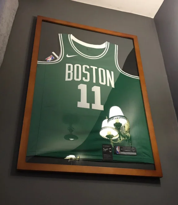 Wall-mounted Jersey Display Rack Transparent Wooden Frame Clothes ...