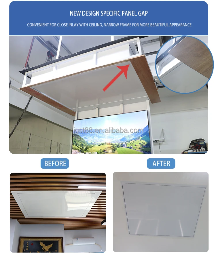 Motorized Ceiling Drop Down TV Mount 105° with Remote, Fits 32"-86 ...