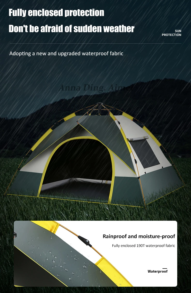 2 3 4 Person Family Camping Dome Tent Outdoor Easy Set up Ultralight ...