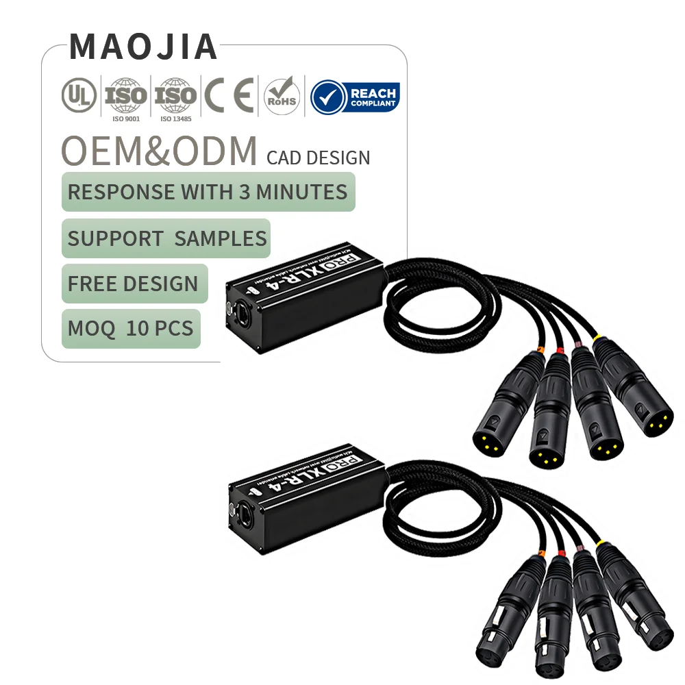 Professional 4-Channel XLR to RJ45 Extender Box CAT6 Shielded Network ...
