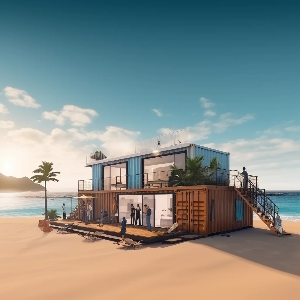Movable Micro Seaside Temporary Rental Villa Prefab Office Building Sea ...