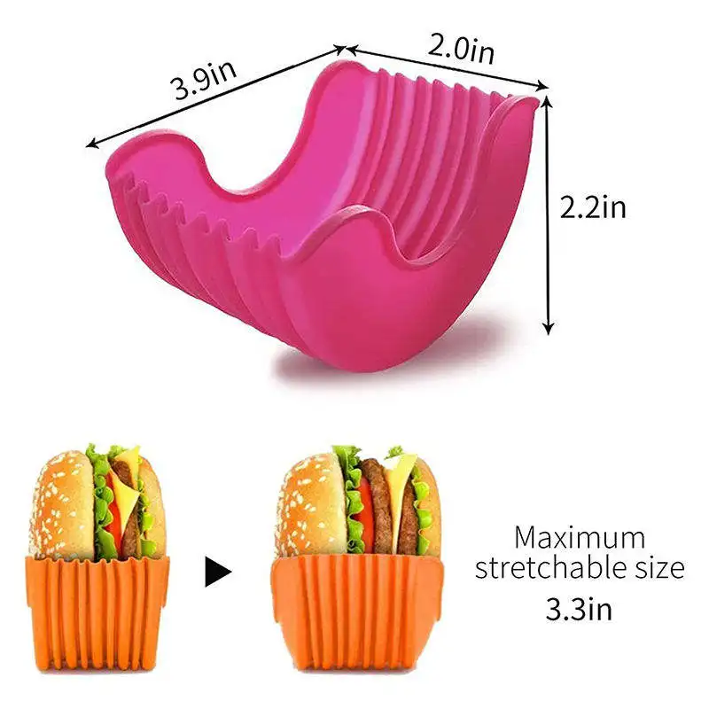 Silicone Burger Holder Hamburger Buns Burger Holder Reusable Hamburger ...