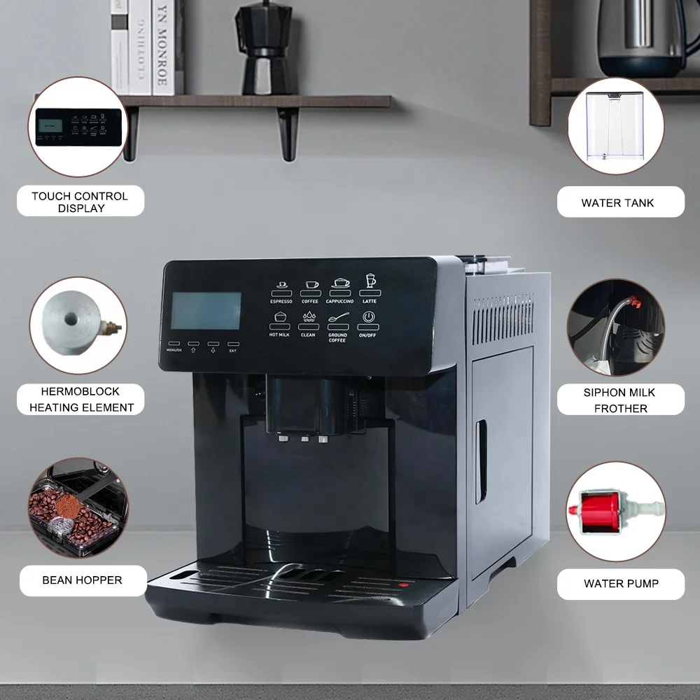 Espresso Coffee Machine Cappuccino Maker Automatic Brewing Function ...
