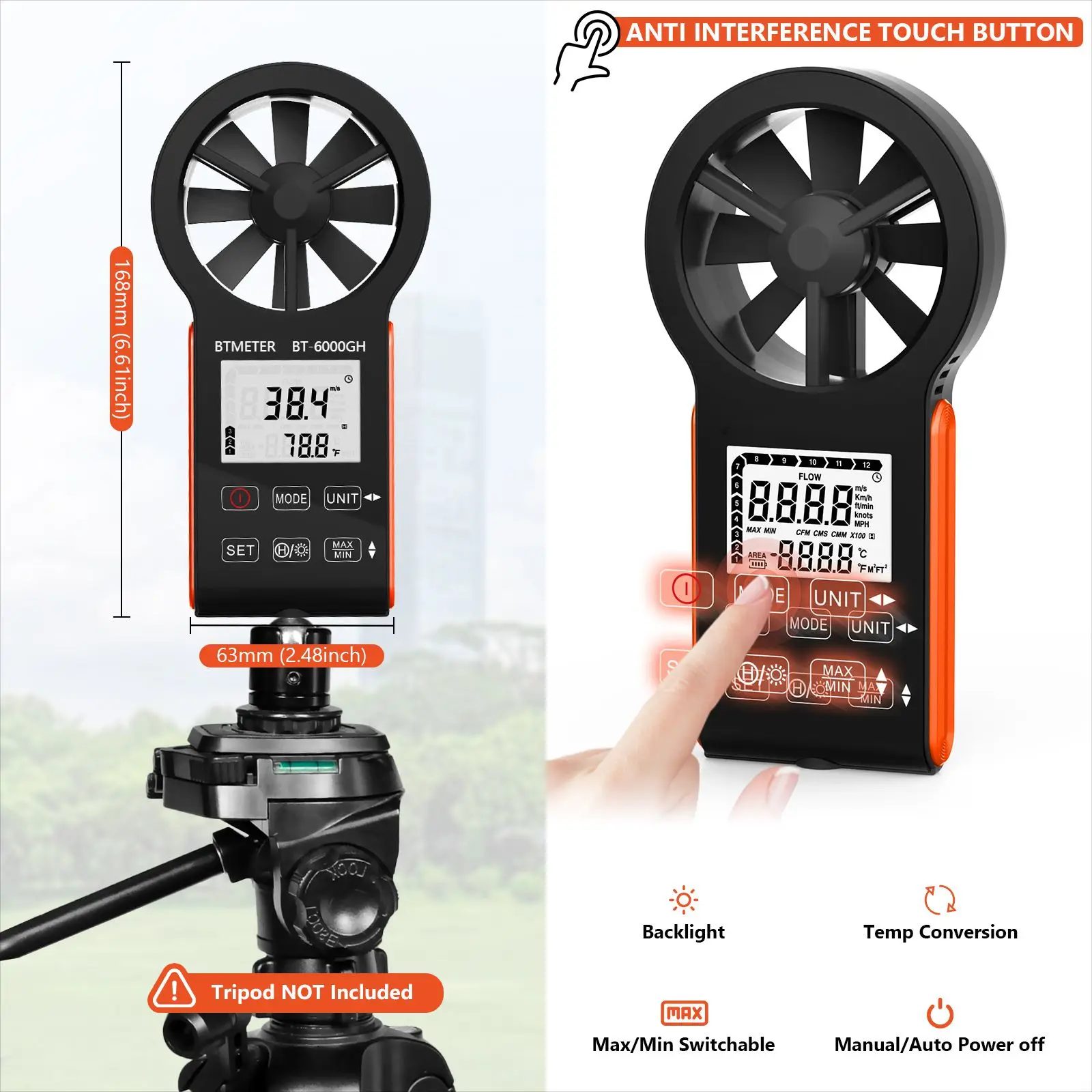 6000GH Digital Anemometer - Precise Wind Speed Measurement