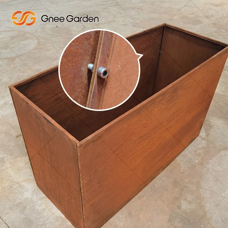 Corten Steel Planter Flower Pot Corten Steel Planter Boxes Rusted ...