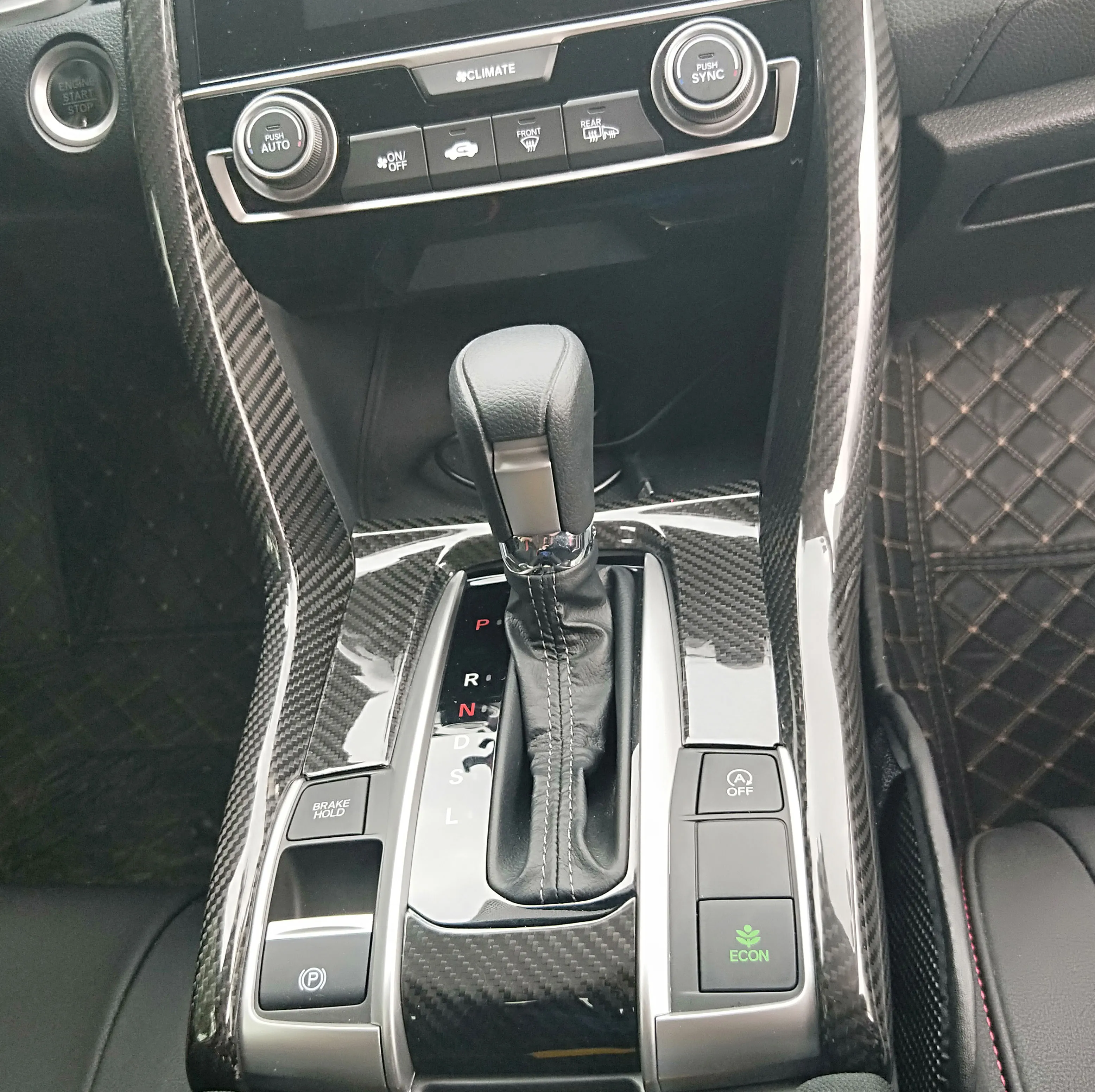 Tenth Generation Civic Car Interior Carbon Fiber Stickers - Buy Carbon ...