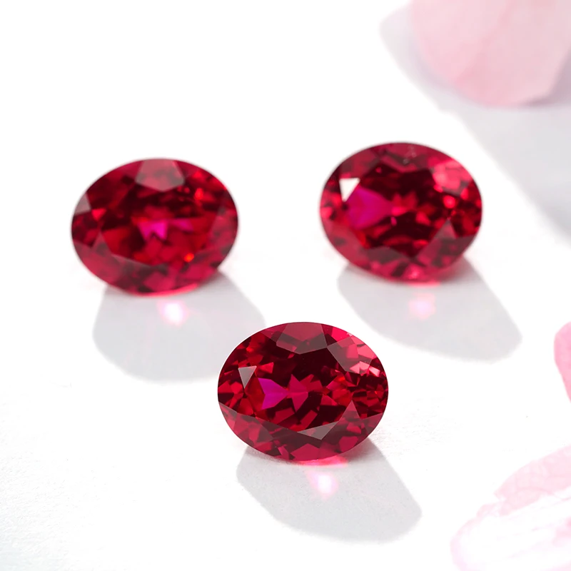 Popular Ring Stone Blood Red Ruby 3*5mm-13*18mm 0.2-18ct Oval Cut Lab Grown Ruby| Alibaba.com