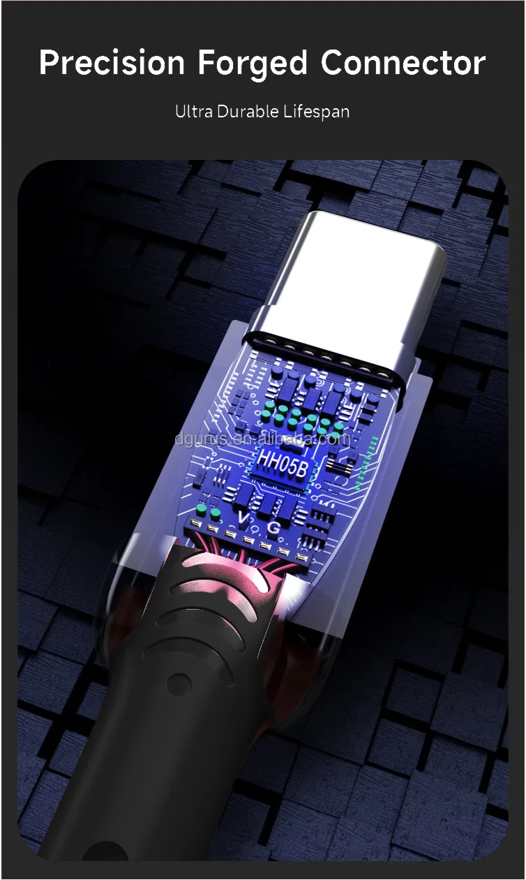 Hotriple A9t High End Transparent Blue Led Light Type C Data Cables 3a ...