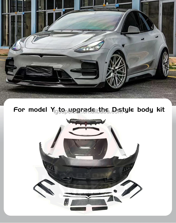 D Style Body Kit for Tesla Model Y - Carbon Fiber Upgrade