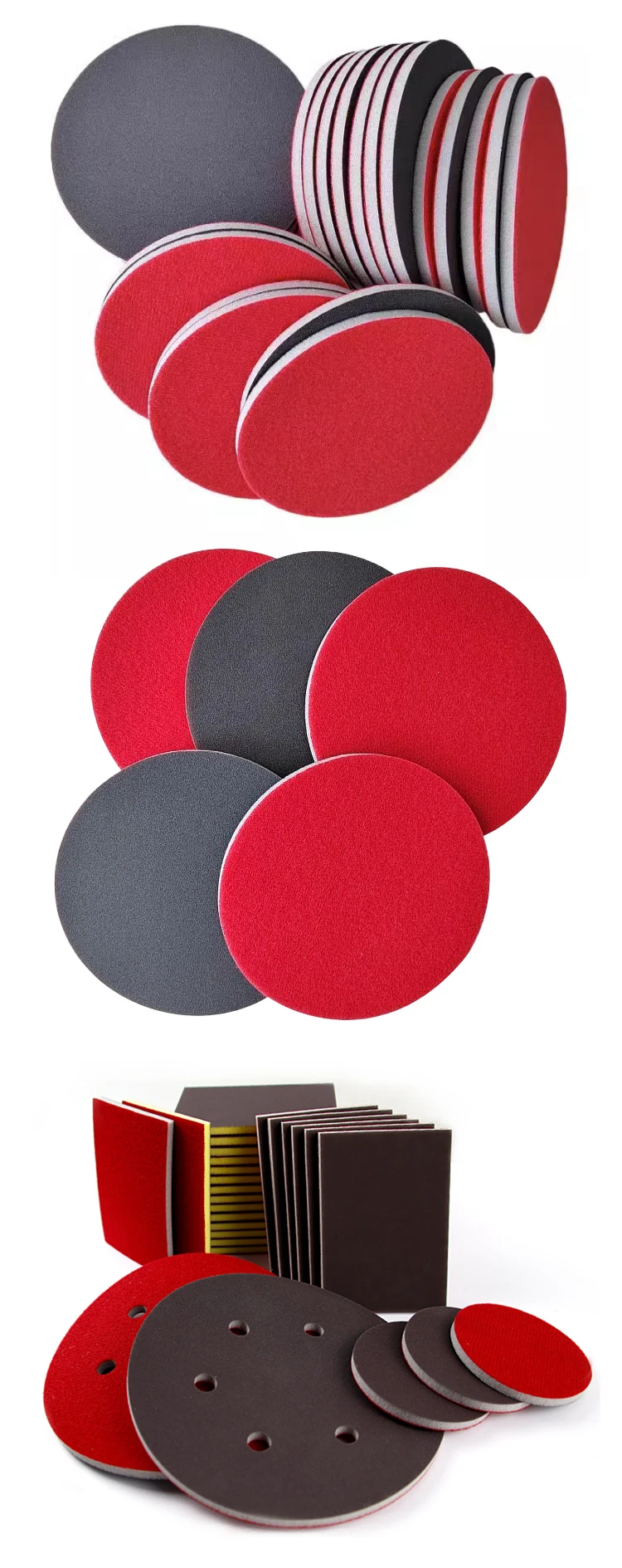 3'' High Performance Flocking Round Sponge Sandpaper Drywall Sponge ...