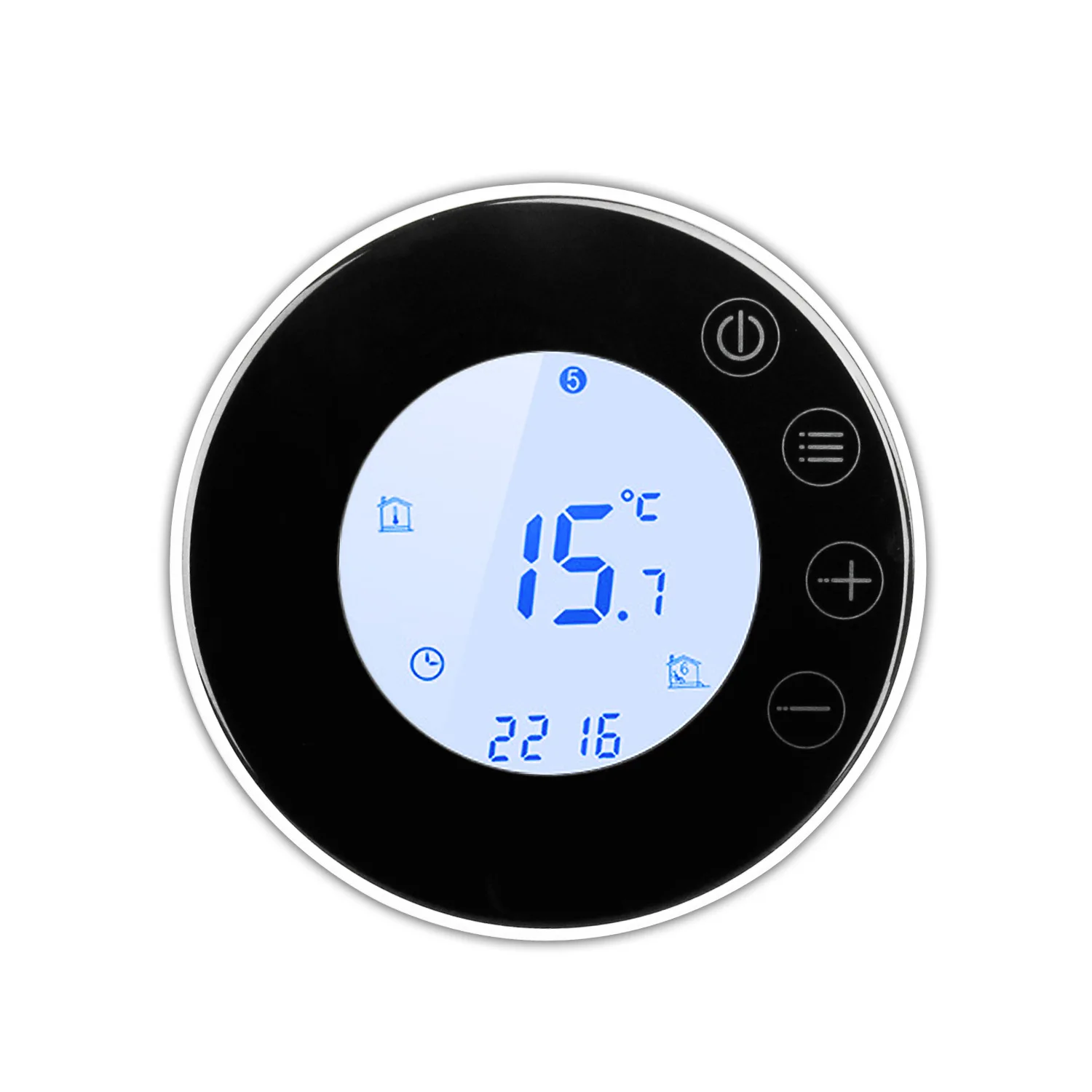 Tuya App Wifi Round Touch Screen White Electric Floor Heating ...